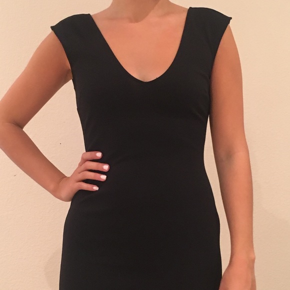 Dresses | Simple Low Back Little Black Dress With Vneck | Poshmark